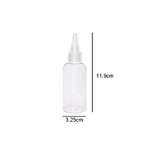 lasenersm 6 Pieces Plastic Squeeze Bottles 50ml Small Squeeze Bottles Plastic Bottles Applicator Mini Empty Squirt Bottle with Top Cap for Paint Art Craft Liquids Lotion Glue, Transparent