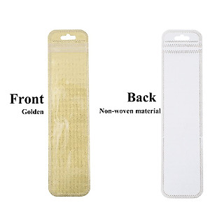 50pcs Resealable Mylar Ziplock Bags Long Jewelery Plastic Bags with Front Window Smell Proof Bag Packaging for Lip Gloss Lash Food Electronics Jewelry Electronics Pen Jewelry Necklace (Gold)