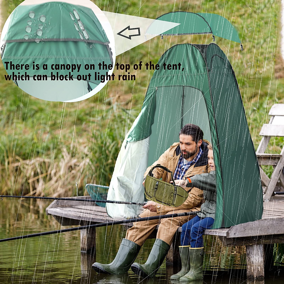 LazyWomen 76" X 47" X 47" Portable Shower for Camping Shower Tent, Pop Up Privacy Tent with Removable Rain Cove, Foldable Camping Toilets Changing Tent, for Hiking Beach Picnic Fishing