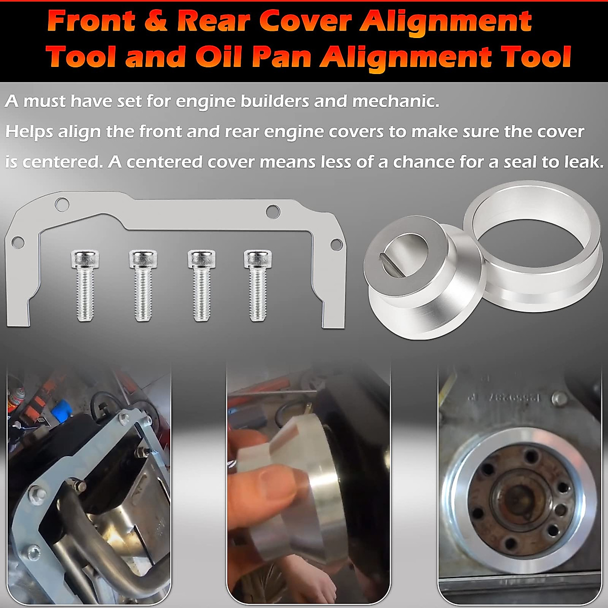 Front and Rear Cover Billet Alignment Tool & Oil Pan Alignment Tool Fits for LS Series Engines 4.8 5.3 5.7 6.0 LS1 LS2 LS3 LS6 L99 LS9 LSA LQ4