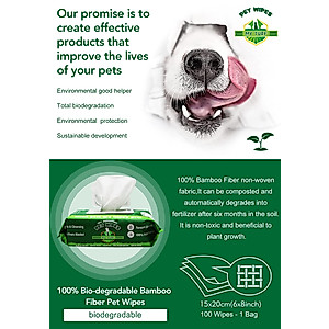 My Turf Unscented Dog Wipes – 100 pcs Pet Wipes for Paw Face Ears and Butt – Cat & Dog Wipes Cleaning – Kitten and Puppy Grooming Bath Wipes 6x8 Inch