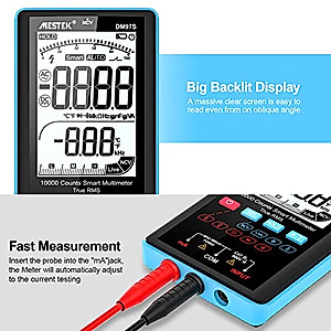Digital Multimeter Tester MESTEK Smart Voltmeter NCV Testing Auto Range Voltage Tester Measures AC DC Current Volt Ohm Amp Temperature for Electrical Testing & Automotive
