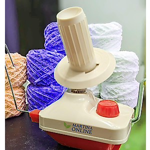 Martina Online Yarn Winder into Organized Balls Tangle-Free with Portable Hand Operated Yarn Ball Winder Making Knitting and Crocheting Like a Breeze with Fixing Clamping Hook.