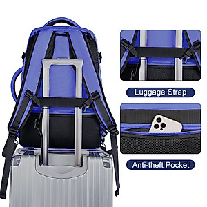 Travel Backpack for Women, 50L Carry on Backpack with Wet Bag Expandable Flight Approved Luggage Backpack Suitcase,Extra Large Weekender Bag Water Resistant Lightweight Daypack Gift for Traveler Women