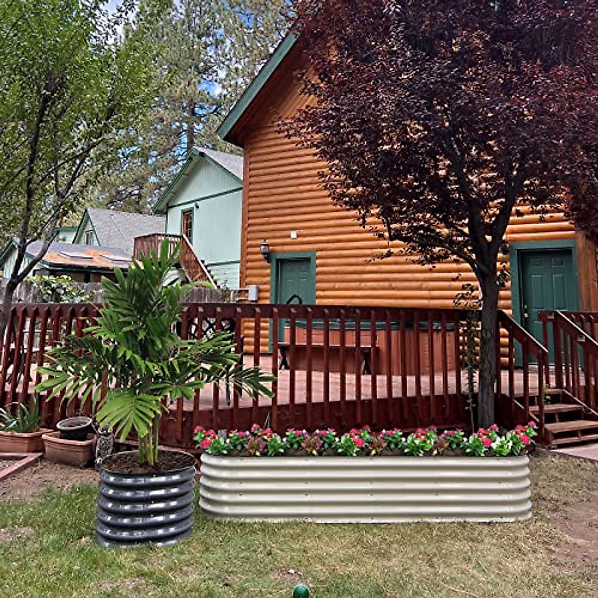 CDEN Aluzinc Raised Garden Bed Kit,Planter Raised Bed,17" Tall,9 in 1 Series for Flowers、Vegetables、Fruites（Starry Grey）.