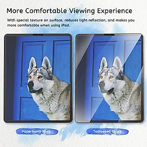 MOBDIK [2 Pack Paperfeel Screen Protector Compatible with iPad Pro 11 M4 (2024) [New Version Crafted for Natural Writing] [Less Reflection] [Nib Friendly] [with Easy Installation Kit]-White