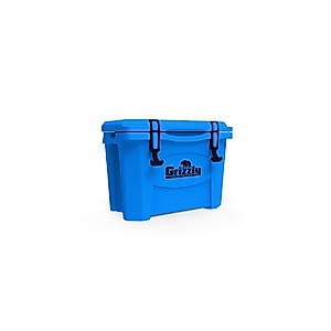 Grizzly 15 Cooler | 15 qt Ice Chest Durable Rotomolded Insulated | Made in USA | Warranty for Life | for Beach Boat Camping Fishing Hunting | G15 | Light Blue…