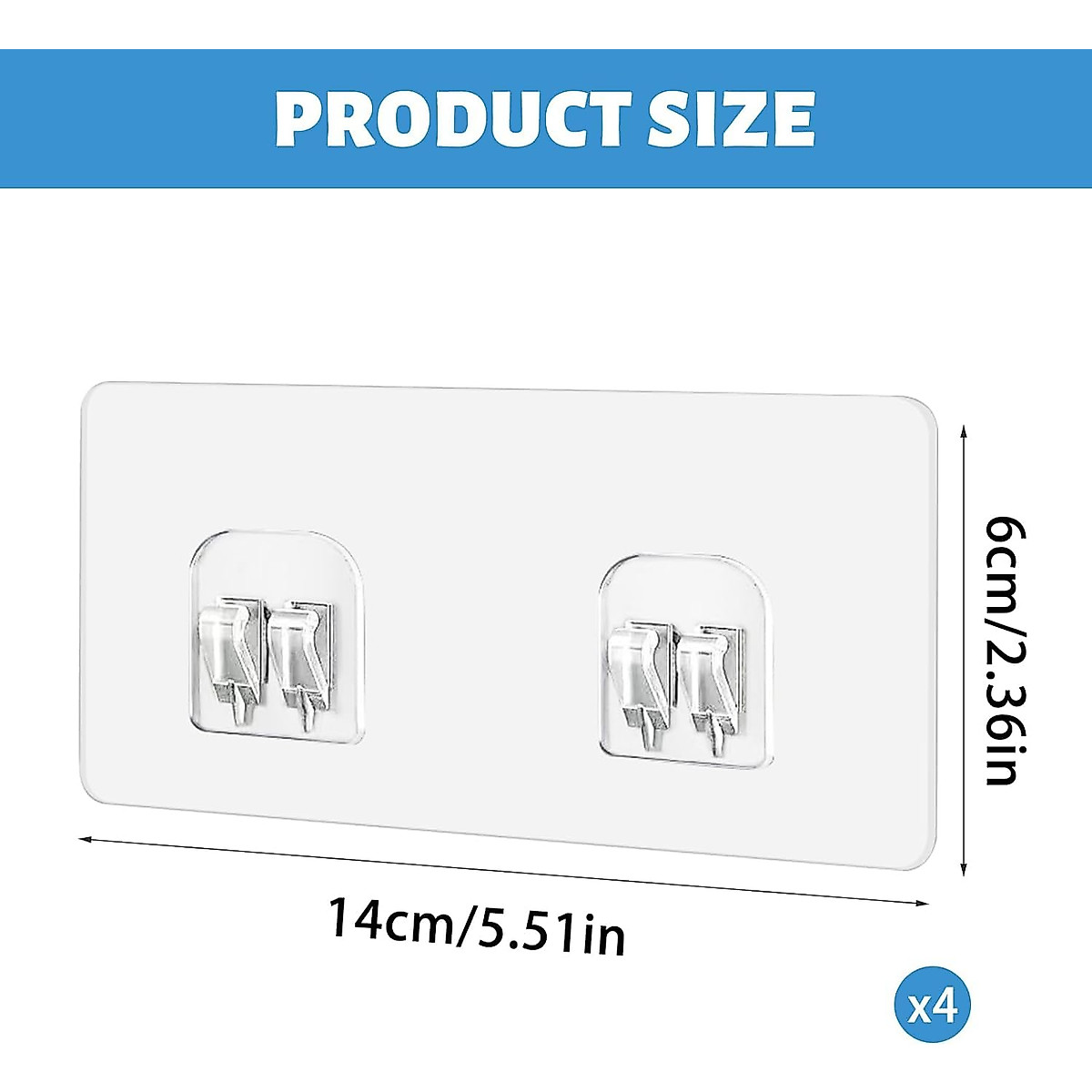 5Pcs Transparent Shower Shelf Adhesive Replacement, No Drilling for Caddy Bathroom Shelf Basket and Kitchen Racks of Waterproof Adhesive Shower Hooks Compatible with YASONIC YS-K403 (5.51x2.36in)