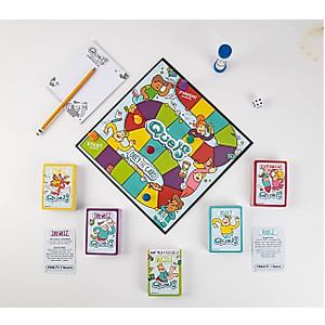 Spin Master Quelf Board Game: Party Game for Teens and Adults -Obey The Cards to Win Family Game Night - 300 Outrageous Action Cards Combines Quiz Questions, Stunts, Acting, and Hilarious Rules