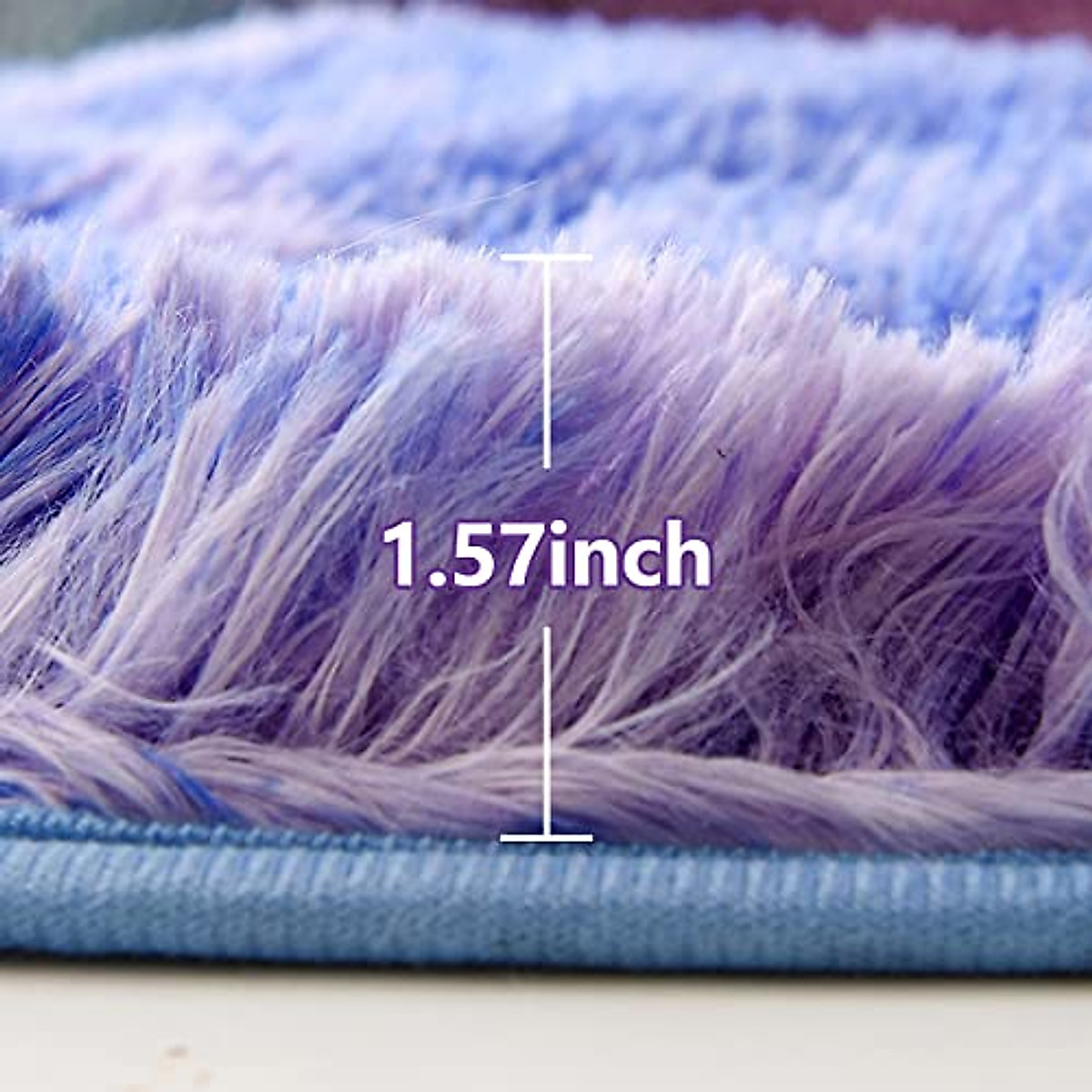 A Nice Night Shaggy Fluffy Faux Fur Area Rug Door Mat,Tie Dye Style,Softest, Luxurious Shag Carpet Rugs for Bedroom, Living Room, Luxury Bed Side Plush Carpets, Rectangle (Light Purple, 3' x 5')
