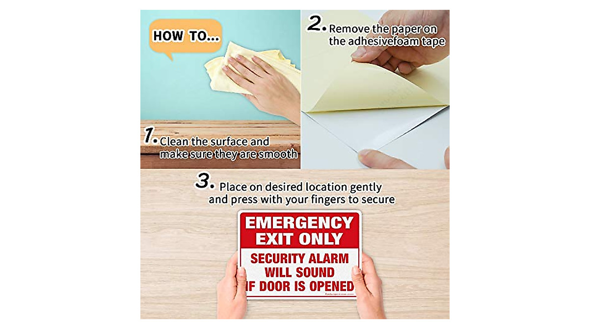 Emergency Exit Only Sticker - 2 Pack Reflective Decals