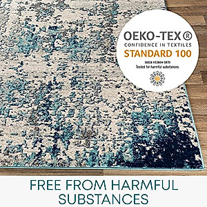 Artistic Weavers Arti Modern Abstract Area Rug,5'3" x 7'3",Dark Blue/Aqua