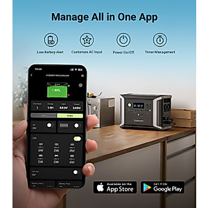 Dabbsson 5.33 kWh Expandable Power Station DBS2300 with DBS3000B Extra Battery, 5 X 2200W AC Outlets, 1800W Solar Input Solar Generator for Home Backup, Emergency, RV Outdoor Camping