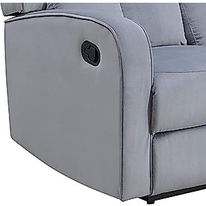 AC Pacific Dale Living Room Manual Reclining Sofas, Modern Upholstered Couch with Curve Arms and Padded Back Cushions, Loveseat, Flint Grey