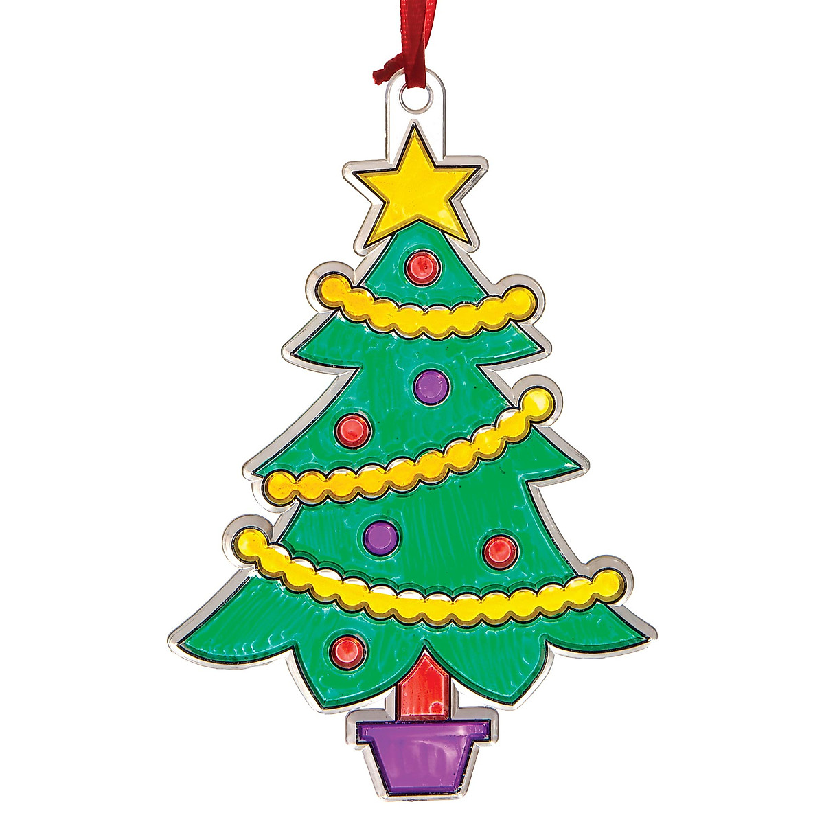 Baker Ross AT294 Christmas Suncatcher Decorations,Acrylic - Pack of 10, Festive Arts and Craft, assorted