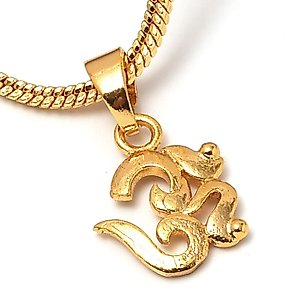 JewarHaat Indian Gold Plated Pendant Locket With Gold Plated Chain Daily Use Fashion Jewelry for Men Women, Boys Girls (Om)
