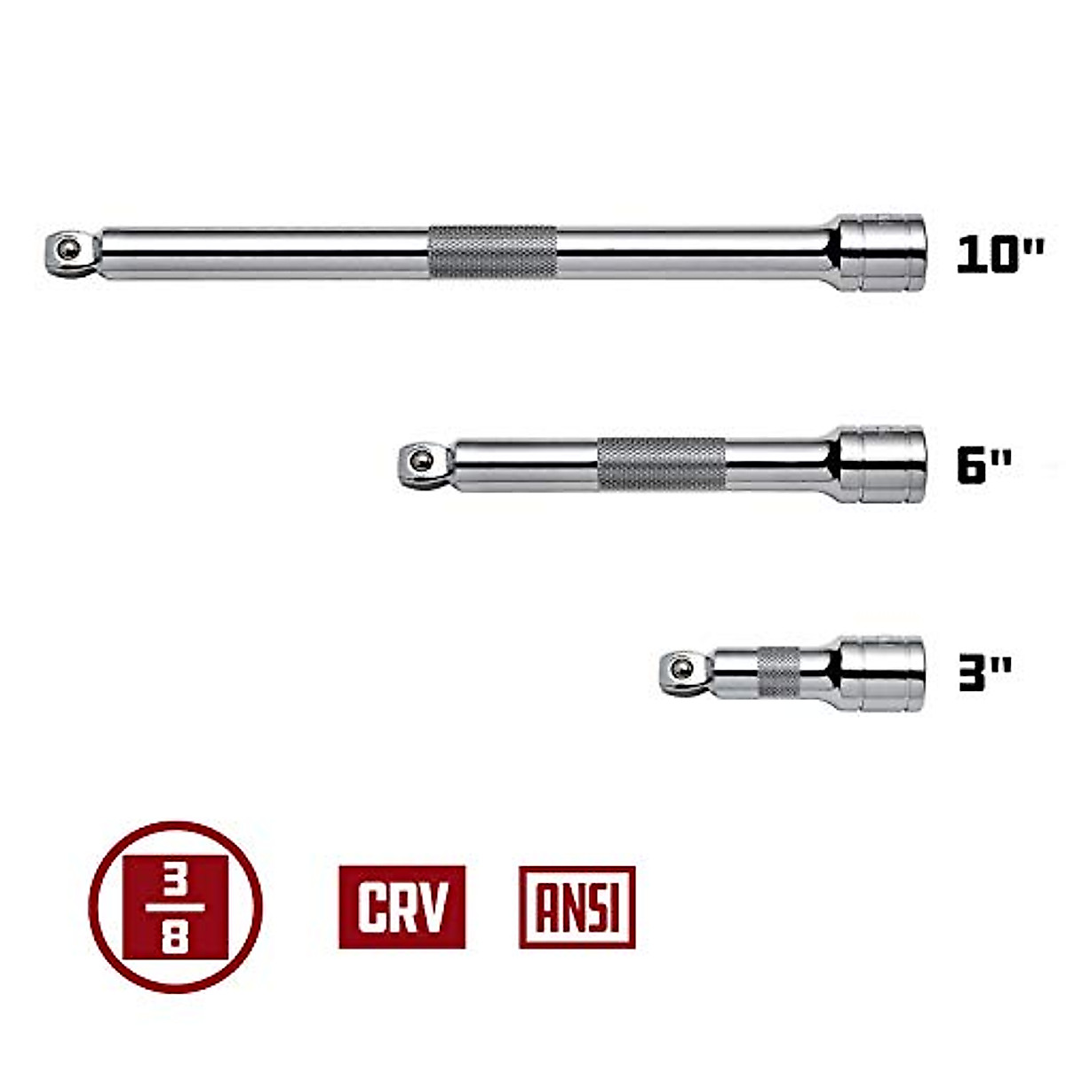 Powerbuilt 640857 3 Piece 3/8" Dr. Wobble Extension Set
