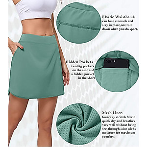 CHICHO Women's Athletic Skirt Tennis Skort with Pockets Golf Skirts UPF 50+ Workout Running Sport Skorts