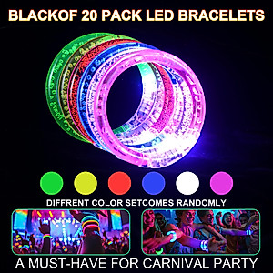 JSronms 36Pcs Glow Bracelets,Led Bracelets,Glow in The Dark Bracelets,Light up Bracelets,Neon Bracelets,Neon Party Favors Carnival Birthday Concert Party Game Gifts Suitable for children/adults