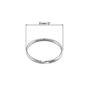 QWORK Key Ring, Set of 20, 2 Inch Large Open Key Ring - Sturdy Key Chain Ring for Keychain and Crafts