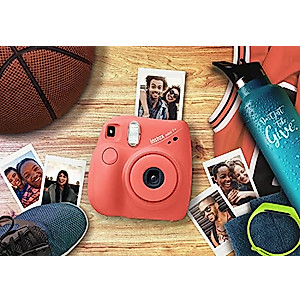 Fujifilm Instax Mini 7+ Instant Camera Bundle-Deluxe Kit, Fuji Instax Mini Film (20 Sheets), NeeGo Photo Album (Coral)