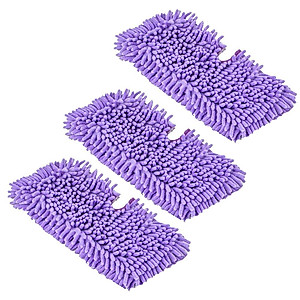 Turbokey 3 Pack Shark Steam Pocket Mops,Household Washable Microfiber Mop Pads Cleaning Pads Replacement for S3500 Series, S3501, S3601, S3550, S3901, S3801, SE450 (Purple,ZCM3)