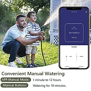 WiFi Hose Timer, Diivoo Smart Water Timer with WiFi Hub, 6 Irrigation Plans and 2 Watering Modes, Smart Sprinkler Compatible with Alexa and Google Home