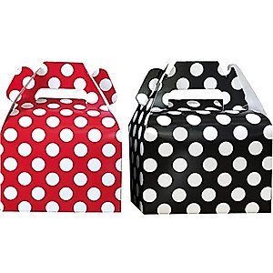 Outside the Box Papers Red Black and White Paper MINI Gable Favor Boxes- Ladybug Theme - Polka Dot - 24 Count PLEASE READ MEASUREMENTS AND VIEW ALL PICTURES