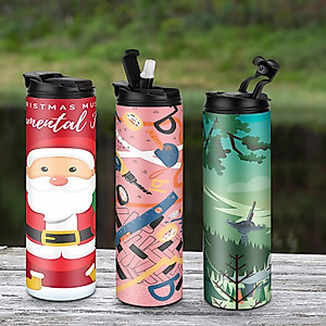 8 Pack 20 oz Sublimation Tumblers Dual Opening Blank Bottles Triple-Insulated Stainless Steel Water Bottle with Straw Lid Blank Tumbler Bulk with Shrink Wrap, Rubber Base, Heat Tape for Heat Transfer