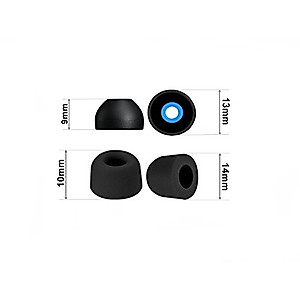 12 pcs Large Size (L-BHB-BMF-sB) Hybrid and Memory Foam Replacement Set Adapters Earbuds Ear Tips Compatible with Sony in-Ear Earphones Headsets