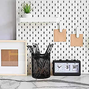 Aimeaihe Magnetic Pencil Holder, 2 Pack Mesh Magnetic Pen Holder for Refrigerator, Metal Writing Utensil Storage Organizer for Whiteboard, Black Locker Organizer for School, Office, Home