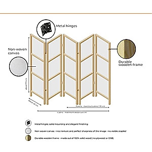 artgeist Japanese Room Divider XXL Landscape Waterfall Nature 90 x 67 in - 5 Panel Folding Screen Japan Design Home Decoration Art Deco Forest c-B-10009-z-a
