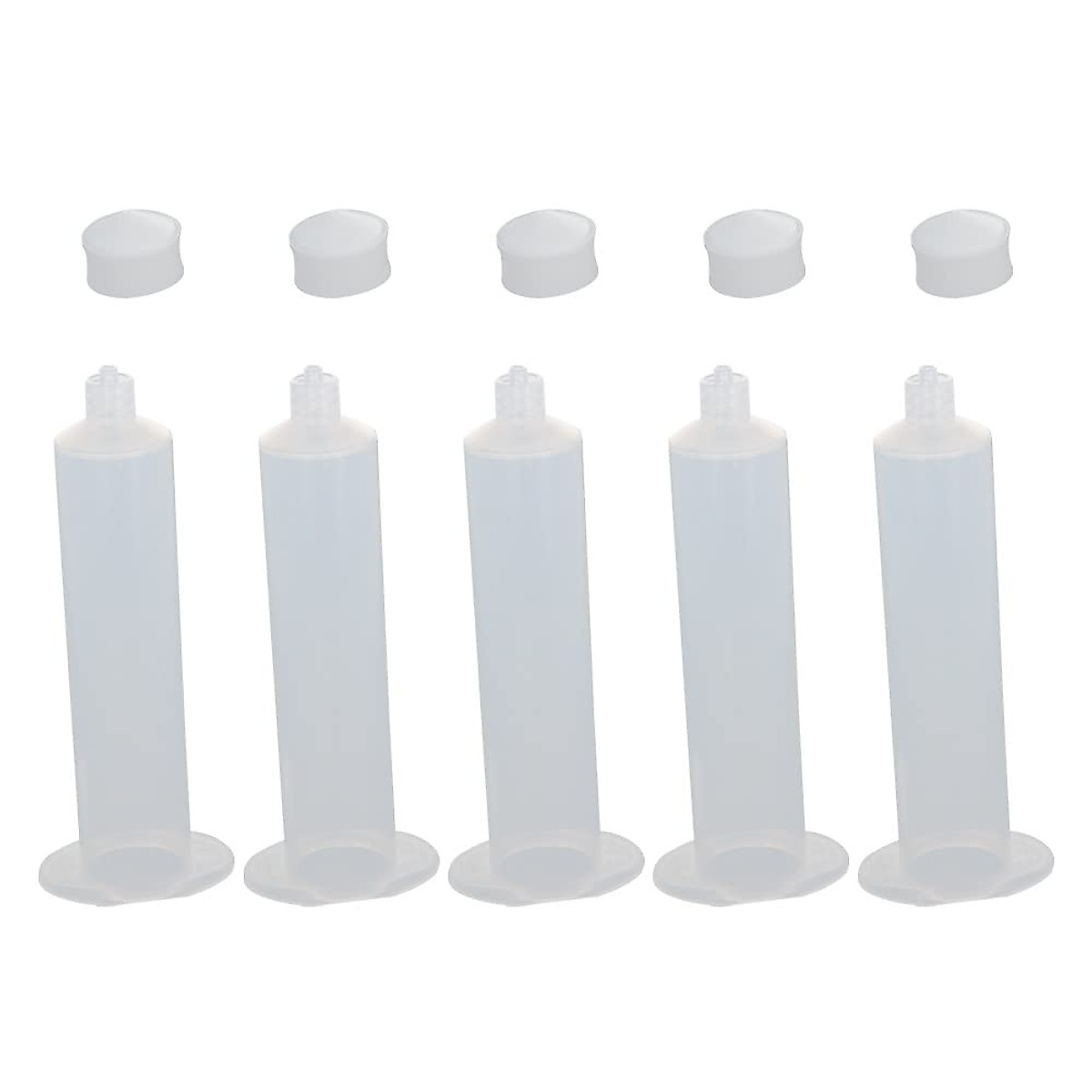 Air Distribution Tube, Adhesive Syringes Tube Sleeve, Glue Liquid Cartridge Dispensing Syringe Barrel, 30cc Plastic Syringe Dispensing, with Piston, Transparent, 5 Pcs, (Bettomshin)