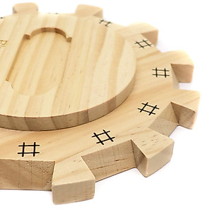 plusvivo Dominoes Mexican Train Hub Up to 12 Players, Wooden Mexican Train Hub Centerpiece with Felted Bottom Made of Superior Pine