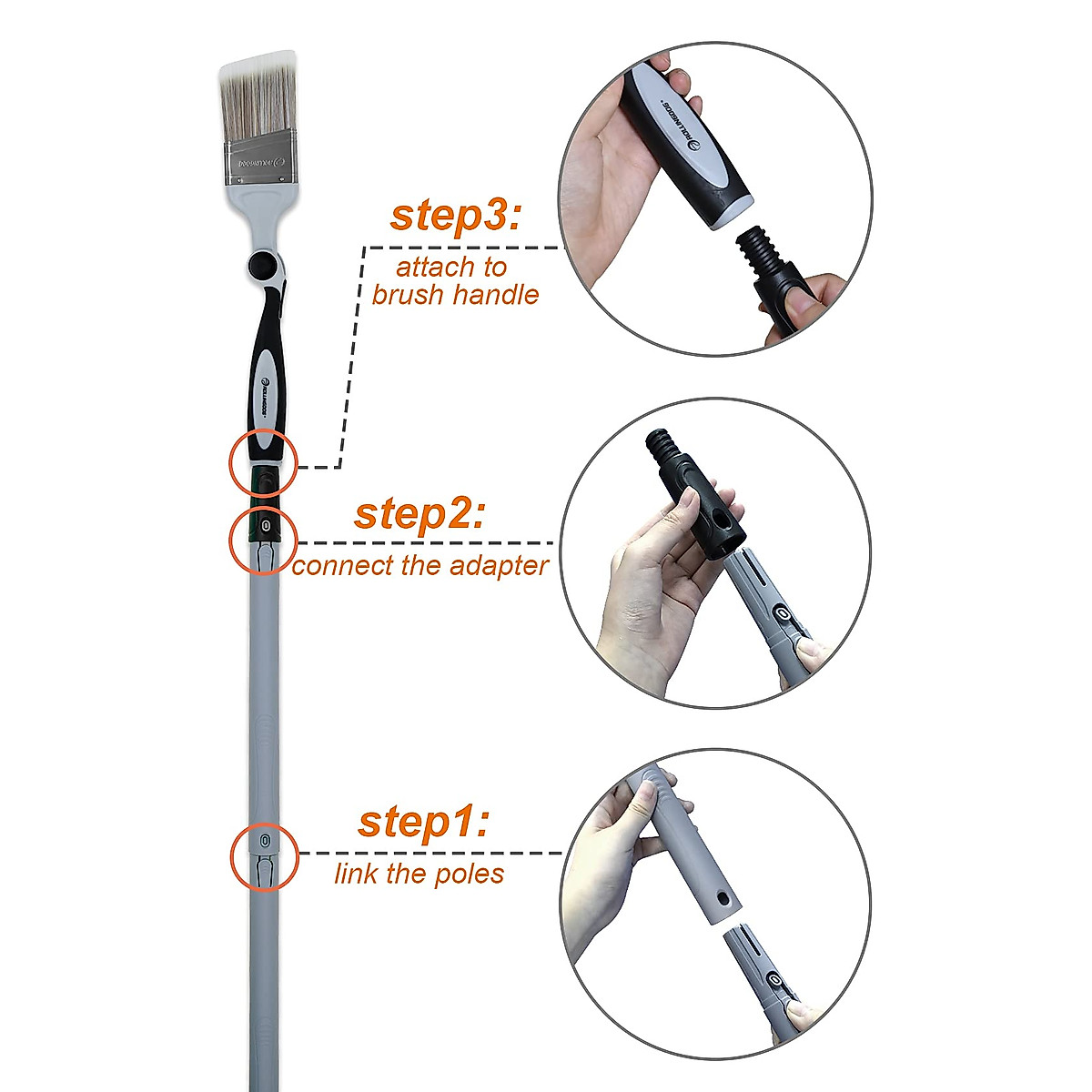 ROLLINGDOG Paint Roller Set - 9 Inch Paint Roller with Extension Pole,Wall Paint Kit Extendable Paint Brush with Tray Kit