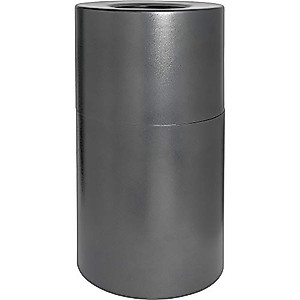 Genuine Joe Classic Cylinder Gray Waste Receptacle, 35 Gal