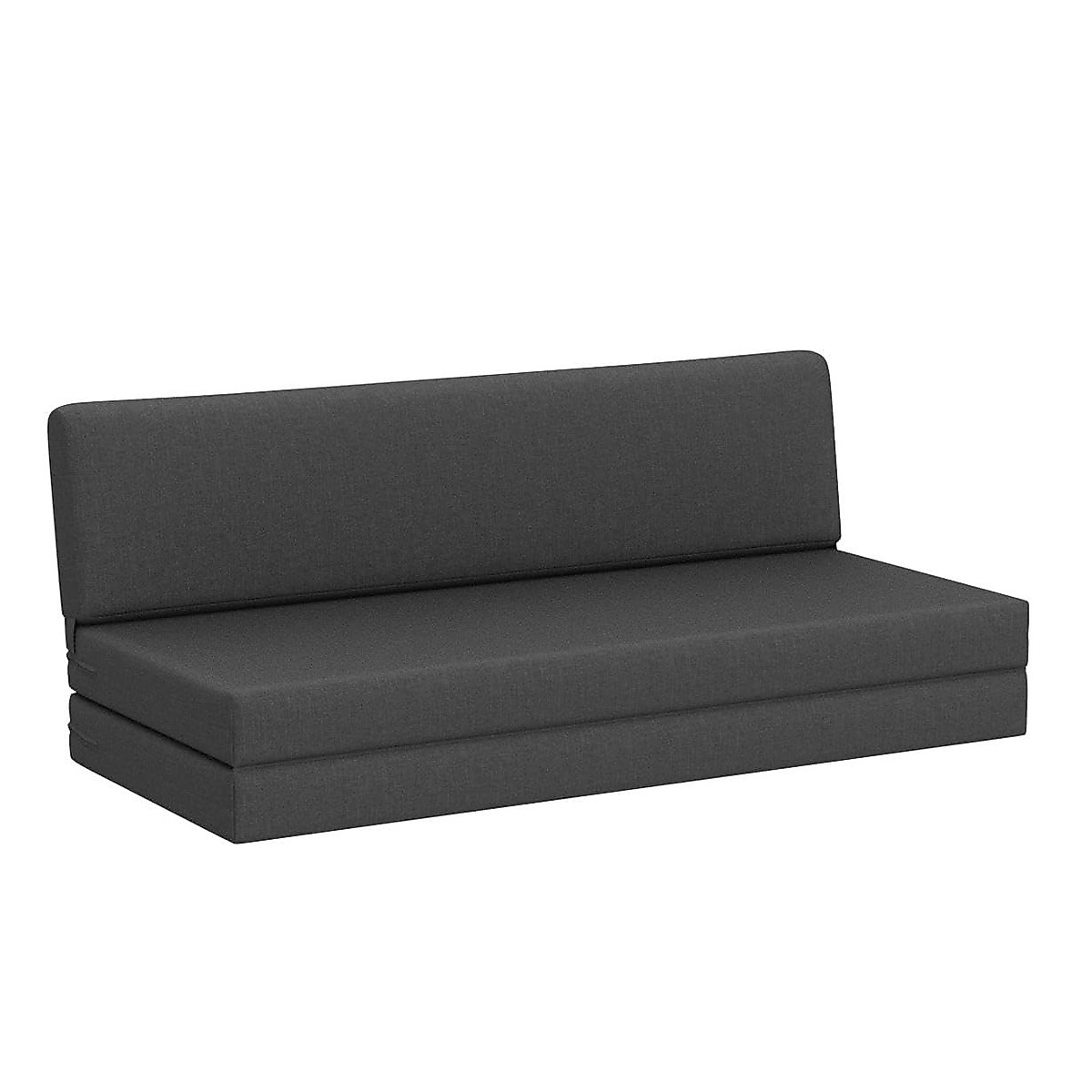 ijuicy Folding Mattress Sofa, Full Convertible Couch Sleeper Bed, 5" Folding Futon Sofa Bed, Floor Chaise Lounge, Portable Couch Bed for Living Room, Bedroom & Guest Room (Full/Dark Grey)