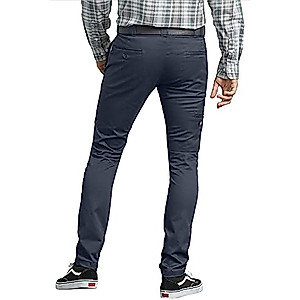 Dickies mens Skinny Straight-fit work utility pants, Dark Navy, 28W x 30L US