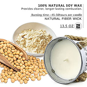 Citronella Candles Outdoor Indoor, 2 Pack 13.5 Oz Large Natural Citronella Oil Soy Wax Outdoor Candles, 80 Hours Long Lasting Highly Scented Candles for Summer Home Garden Patio Balcony