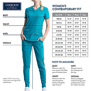 V-Neck Womens Scrubs Top Workwear Originals with Rib-Knit Back Panels WW645, M, Black