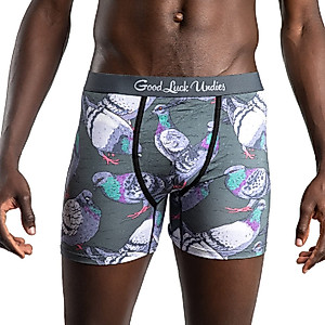 Good Luck Undies Men's Pigeons Boxer Brief Underwear, Medium