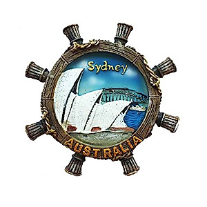 Sydney Australia 3D Refrigerator Magnet Travel Souvenirs,Hand-Made Rudder Shaped Sydney Australia Fridge Magnet Home and Kitchen Decoration Magnetic Sticker