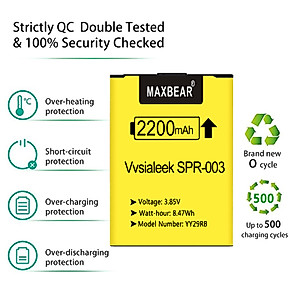 MAXBEAR 3DS XL SPR-003 Battery, 2200mAh 3.85V Replacement Battery for Nintendo 3DS XL SPR-003 and New 3DS XL RED-001 SPR-A-BPAA-CO XL Console