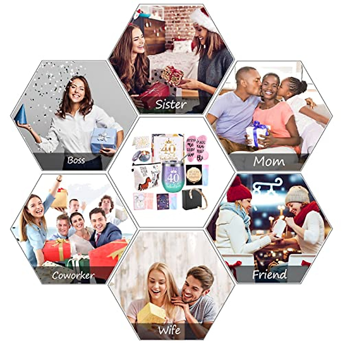 40th Birthday Gifts Women, 9 Special Unique Funny Happy Humorous Gifts for Women Tuning 40, Wife, Mom, Sister, Friends, Coworker, 40th Bday Gifts Women