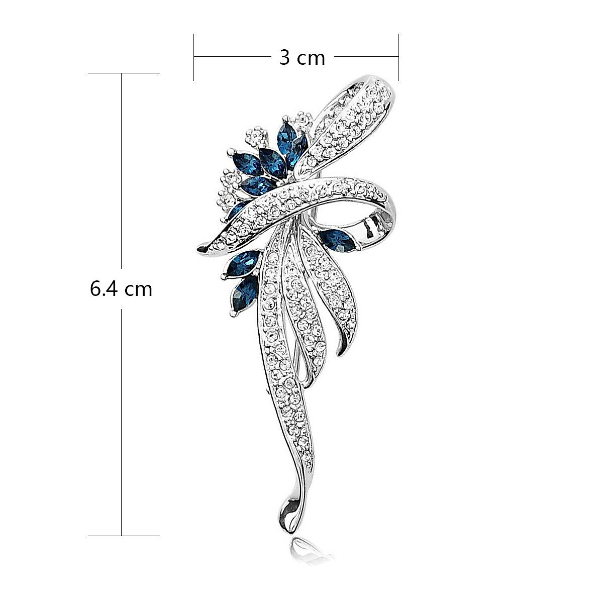 Merdia Created Crystal Brooch Fancy Vintage Style Flower Brooch Pin for Women,ladies with Blue/Purple Created Crystal | Vintage Fashion | Brooches and Pins for Women | Ladies Jewelry | Blue