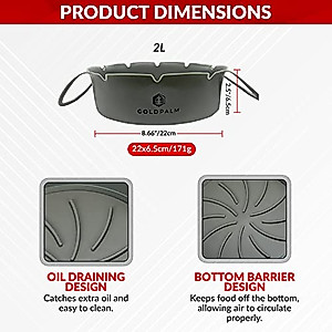 Gold Palm 2 Pack Air Fryer Silicone Liners - 8.6 Inch 5 QT or Larger Air Fryer Accessories Reusable Air Fryer Insert Baking Accessories