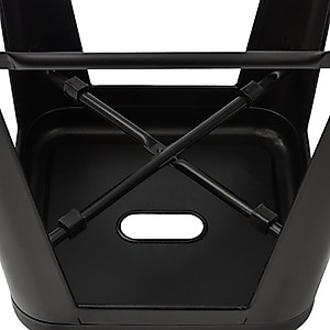 Devoko Metal Bar Stools 24" Indoor Outdoor Stackable Barstools Modern Style Industrial Vintage Counter Bar Stools Set of 4 (24 inch, Black)