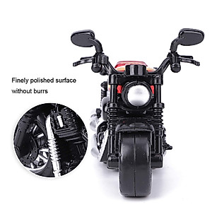 Motorcycle Model, Alloy Small Motorbike Car Model Pull Back Miniature Powered Model Collection Cake Toppers Ornaments Birthday Gift Party Favors Supplies Adults Motorcycle Fan(red)