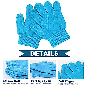 Uttpll Toddler Magic Mittens Kid Gloves Stretch Full Finger Solid Color Winter Protection Warm Knitted Gloves for Boys Girls Supplies Red One Size