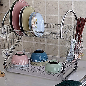 Plate Rack Draining Dish Rack Kitchen Dish Drainer Drying Rack Holder Plates Cup Tableware Bowl Shelf Basket kitchen shelf organizer Pan Plate Holder